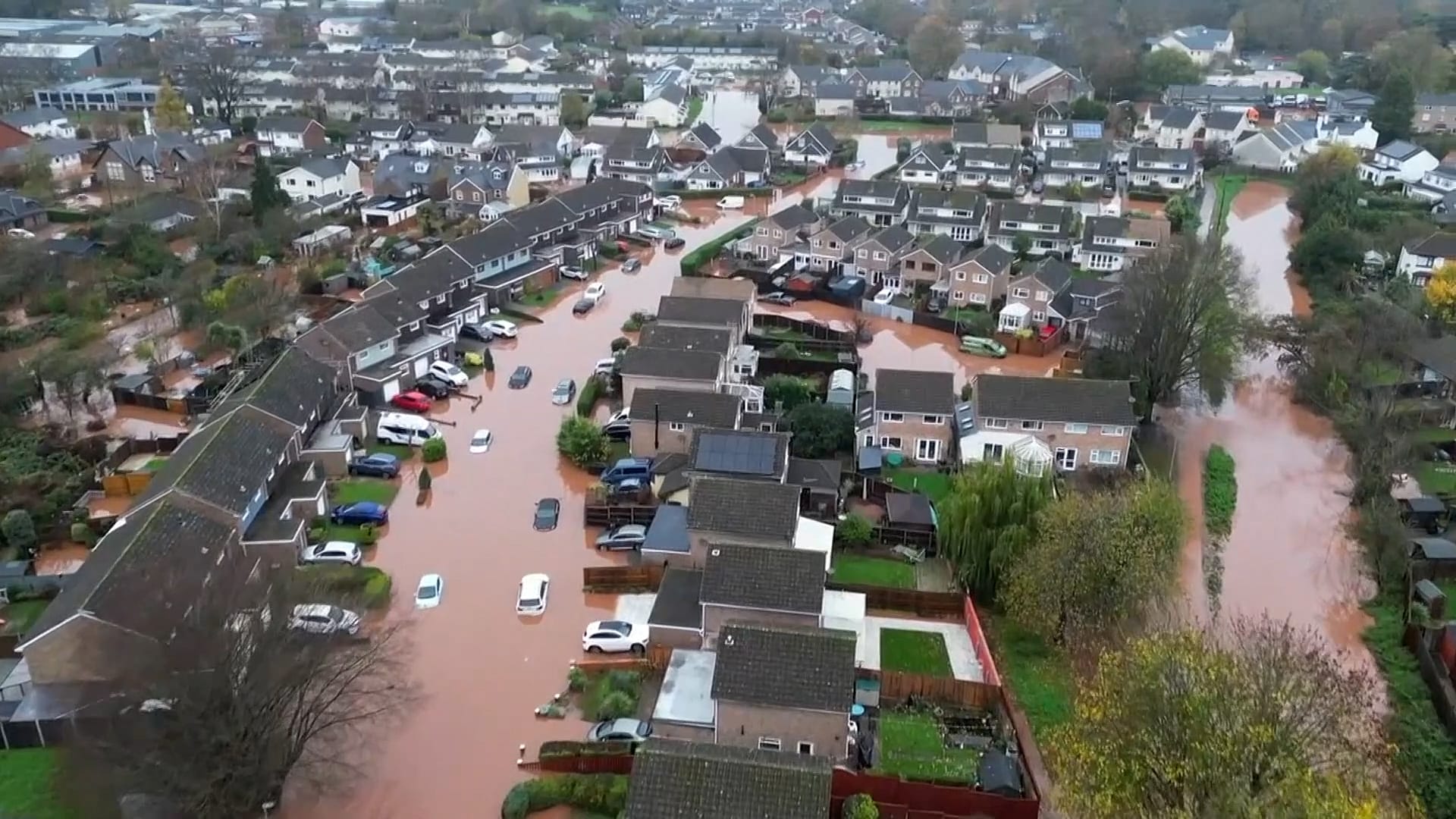 Video. Aerial video shows Storm Claudia flooding Monmouth: Large parts ...