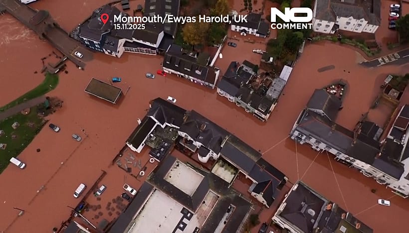 Video. Storm Claudia clean-up begins in UK villages Ewyas Harold and ...