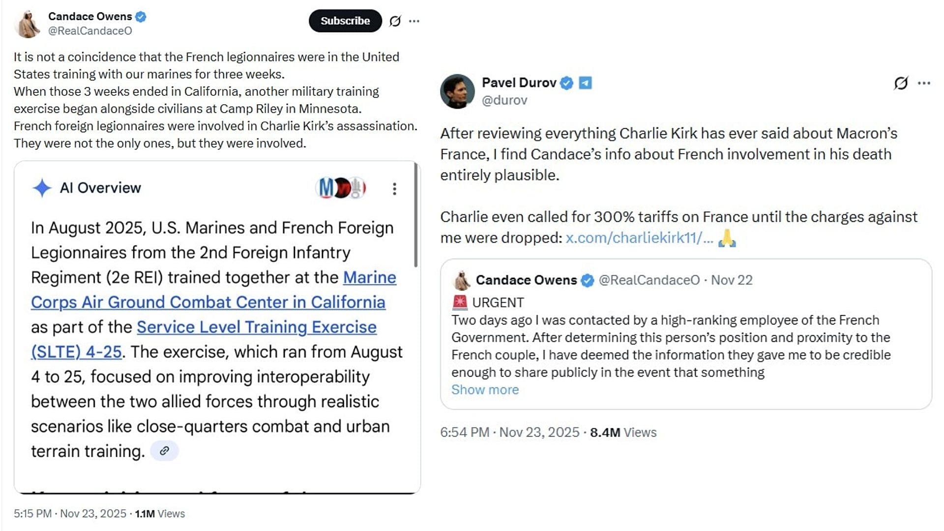 L'influenceuse Candace Owens affirme que Macron a ordonné son ...