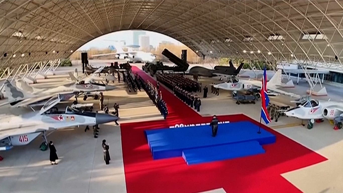 Video. North Korea leader Kim Jong Un and daughter mark air force ...