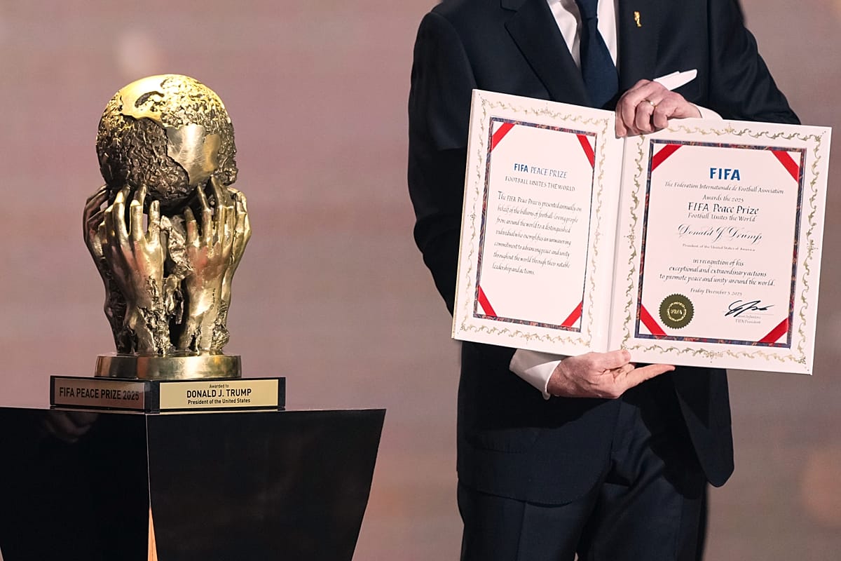 Donald Trump awarded inaugural FIFA peace prize during 2026 World Cup ...