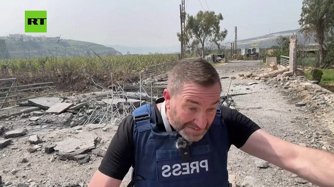 Video. Watch: Missile lands near Russian TV crew during live report in ...