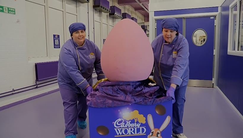 Video. Cadbury unveils giant 55kg ‘Mega Mini Egg’ ahead of Easter ...