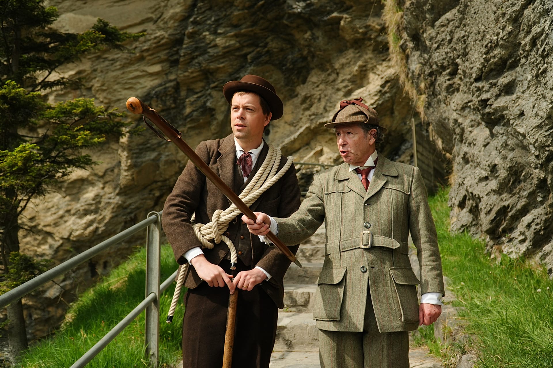 Enthusiasts recreate iconic 'death of Sherlock Holmes' at Reichenbach ...